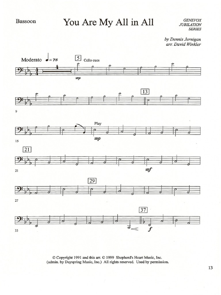 You Are My All in All - Bassoon | PDF