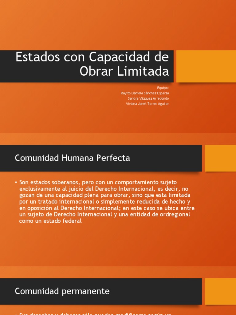 Estados Con Capacidad de Obrar Limitada | PDF