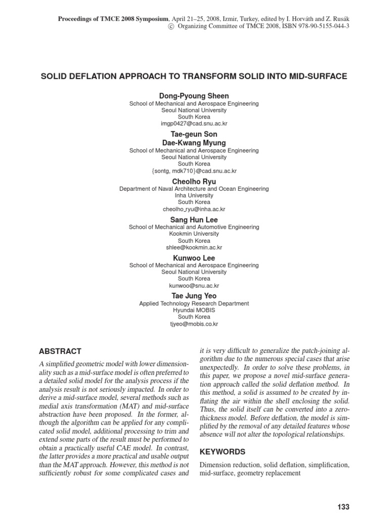 Solid Deflation Approach To Transform Solid Into Mid-Surface | PDF | 3 D Modeling | Computer ...