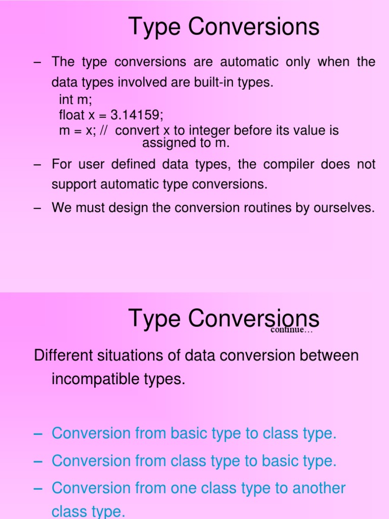 Type Conversions 11 | PDF | Data Type | Constructor (Object Oriented ...