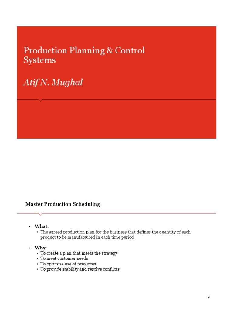Production Planning & Control Systems | PDF | Economies | Systems Science