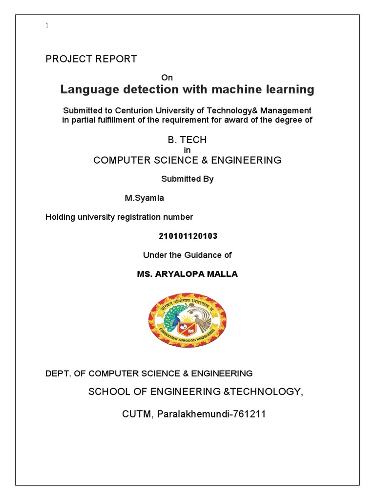 PROJECT REPORT For Machine Learning | Download Free PDF | Machine Learning | Applied Mathematics