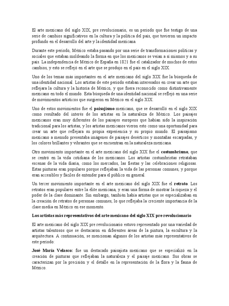 Arte Mexicano del Siglo XIX: Identidad y Movimientos | PDF | México ...