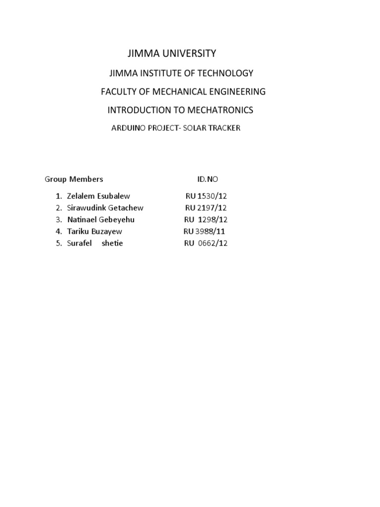 Arduino Solar Tracker | PDF | Servomechanism | Resistor Arduino Solar Tracker | PDF | Servomechanism | Resistor