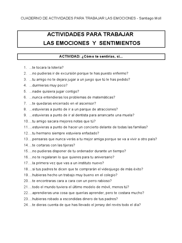 Actividades para Trabajar Emociones | PDF | Las emociones | Ira