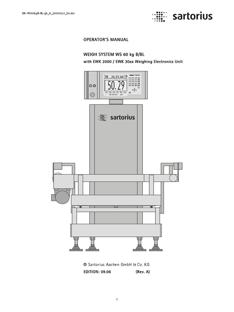 02 Weigh System WS60 Operator's Manual | PDF | Belt (Mechanical ...