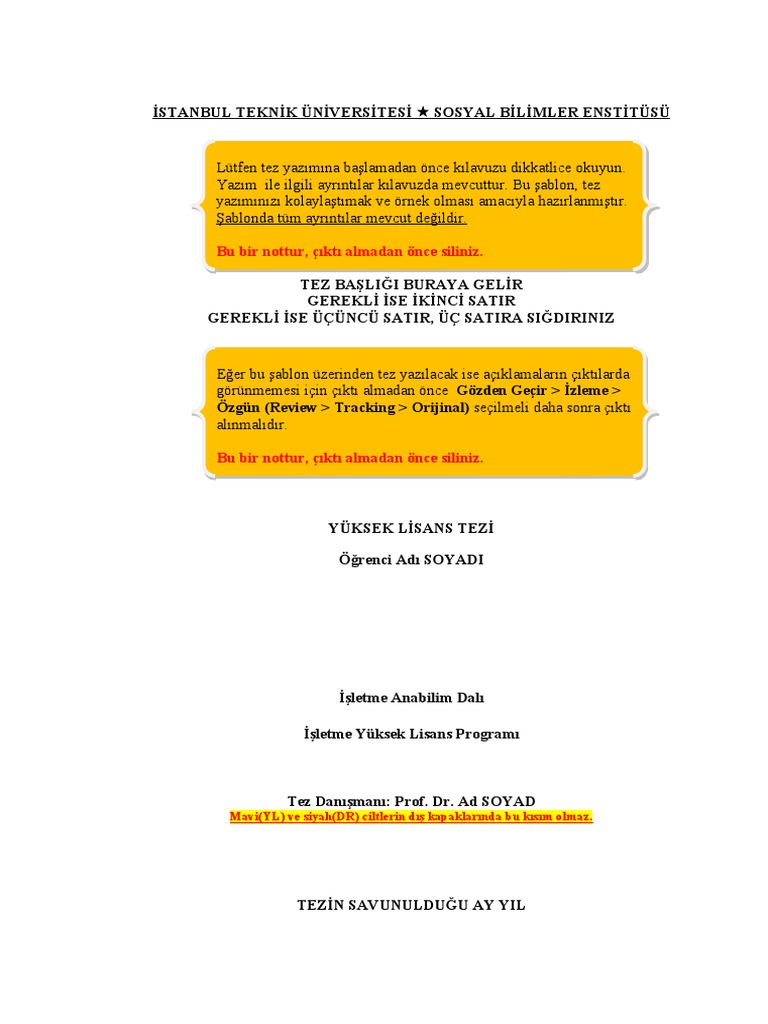 Itu Lisansustu Tez Şablonu d-1-6-1 | PDF