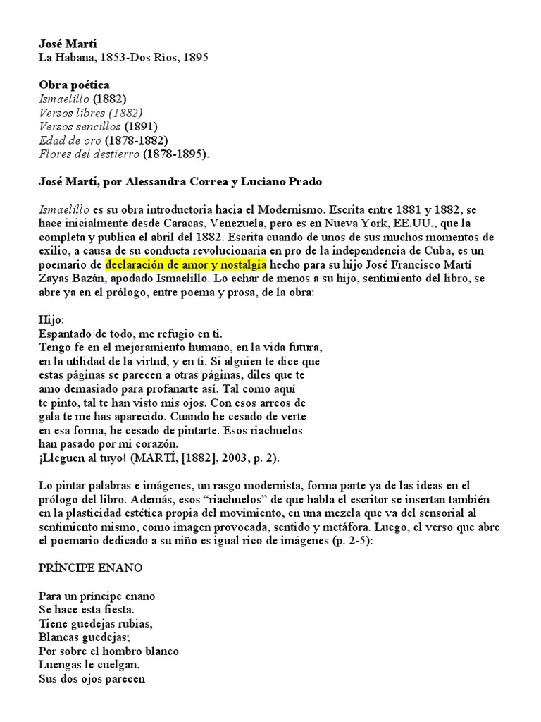 José Martí | PDF | Poesía