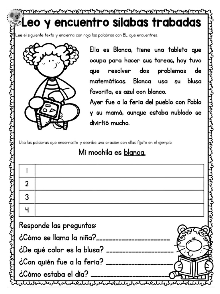 Cuadernillo de Lecturas-De-Silabas-Trabadas | PDF