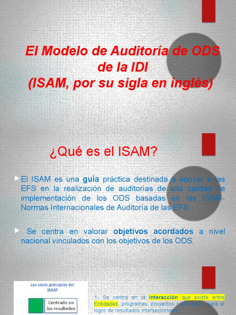 ¿Qué es el ISAM en auditoría ODS? | PDF | Auditoría | Economias