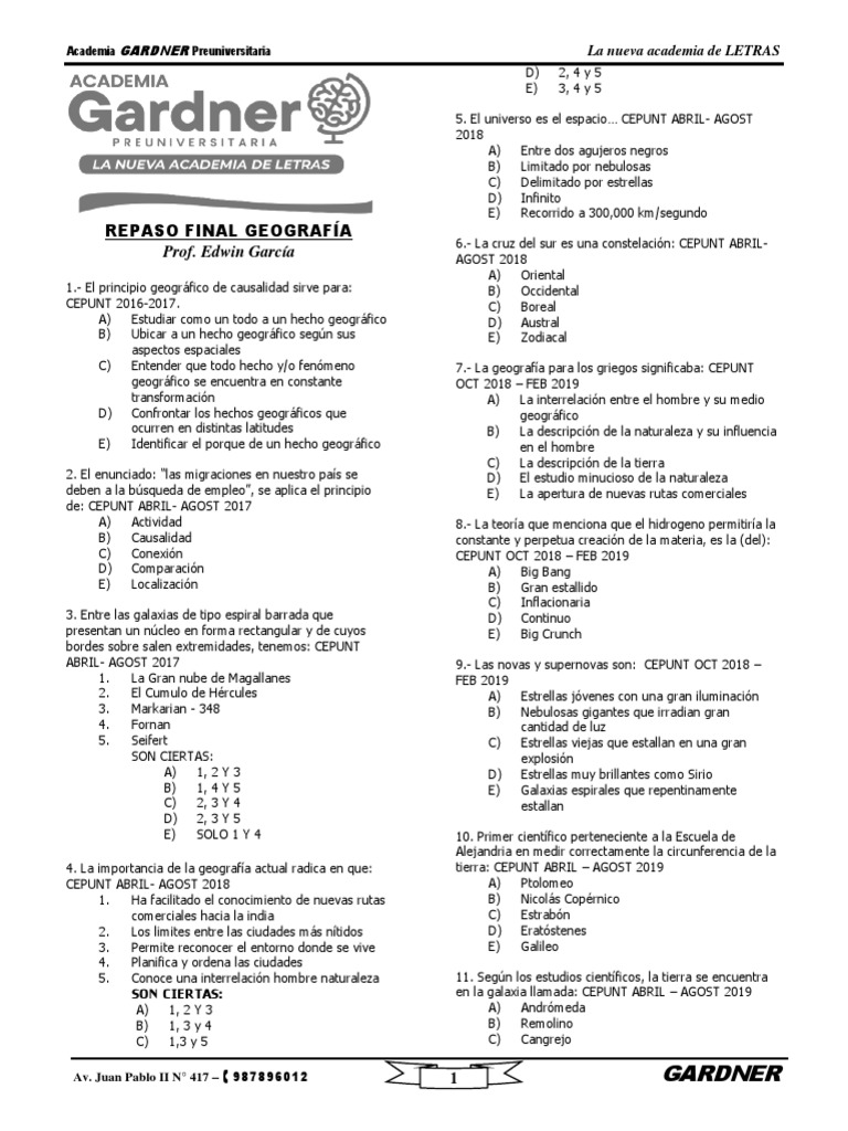 Repaso Final Geografia | PDF