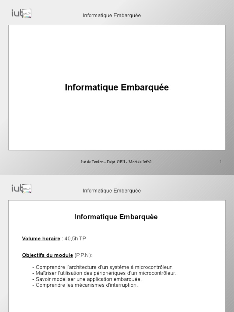 Informatique Embarquée | PDF