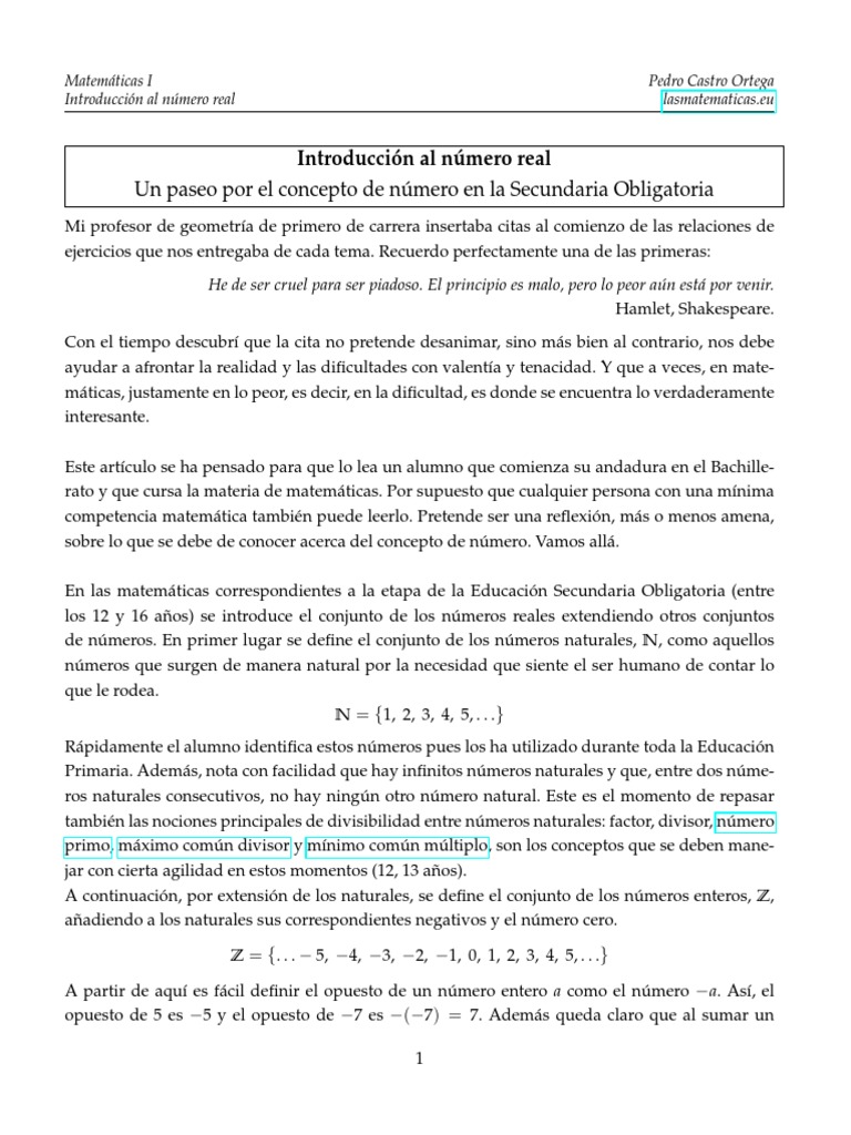 Introduccion Numeros Reales | PDF | Números | Raíz cuadrada
