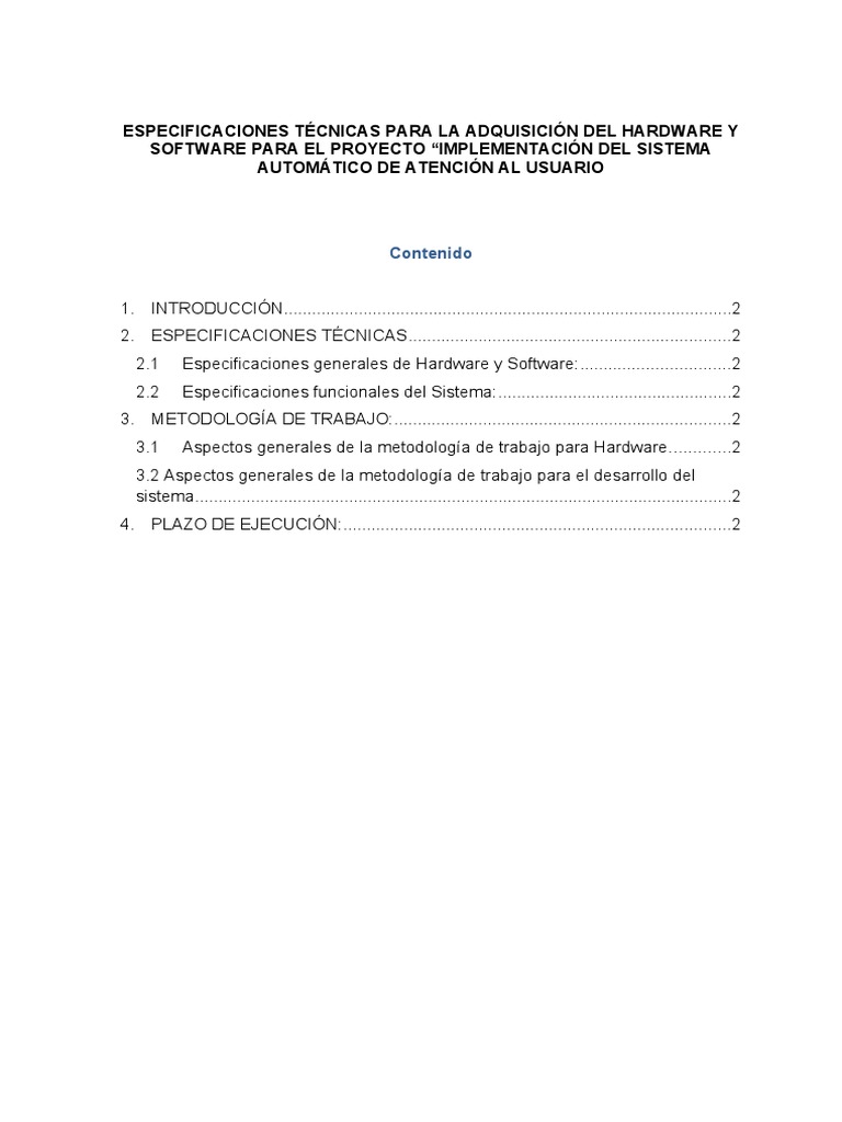 Especificaciones Tecnicas Del Proyecto | PDF | Software | Bases de datos