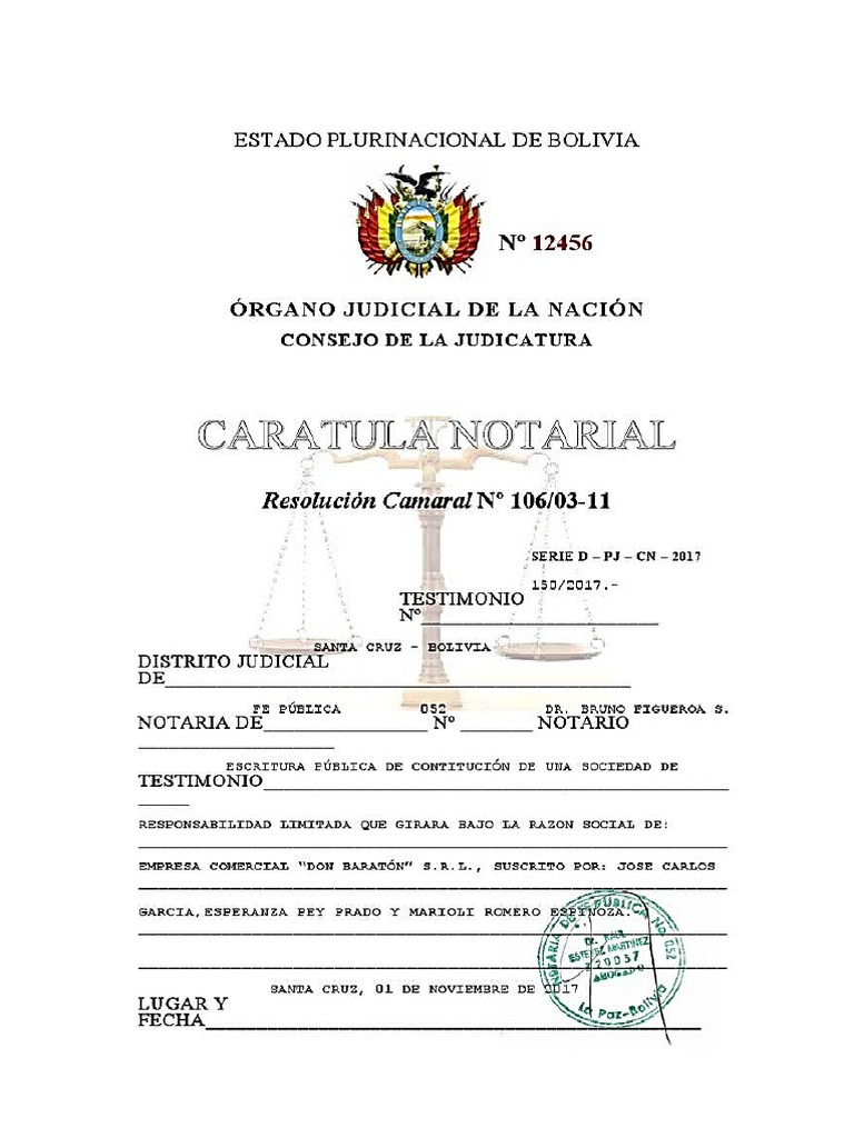 Cartula Notarial | PDF