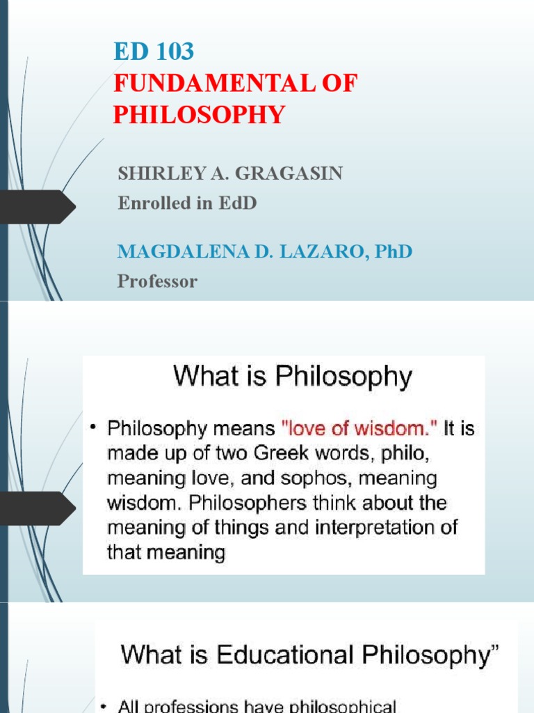 Fundamentals of Philosophy | PDF