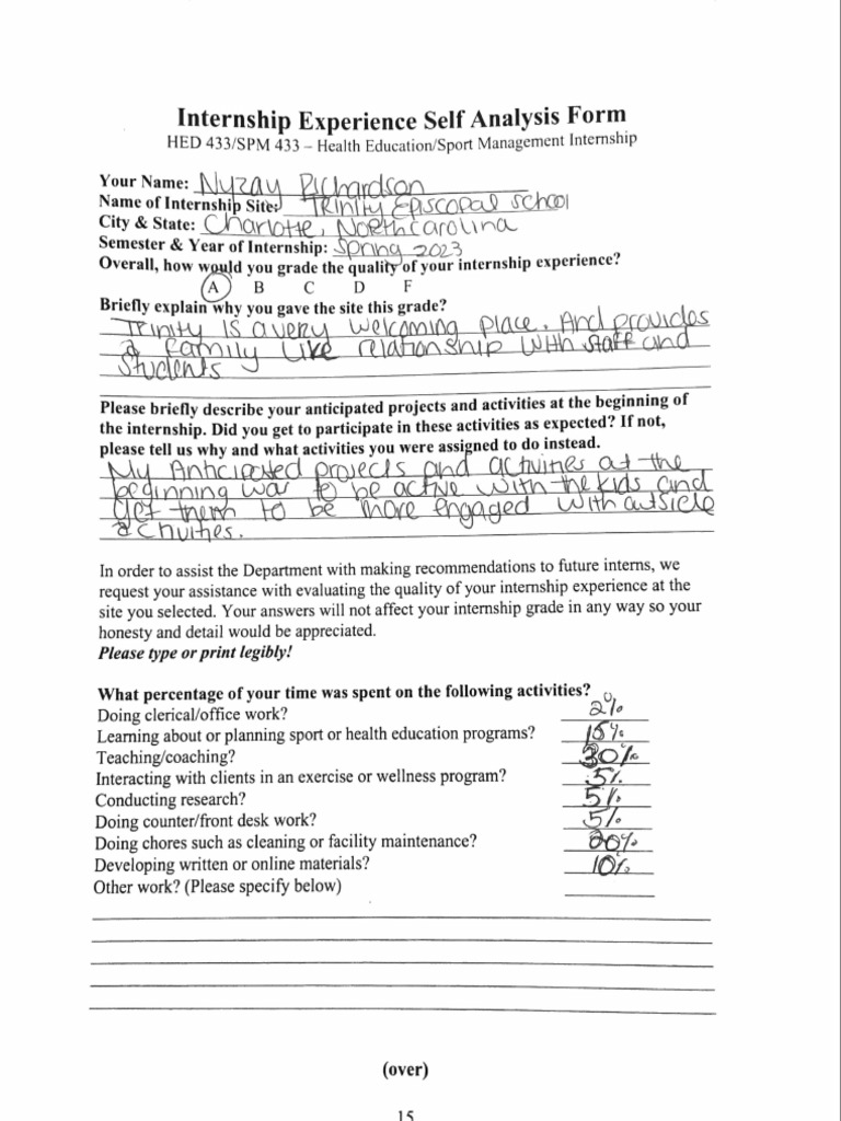 Self Analysis Form | PDF