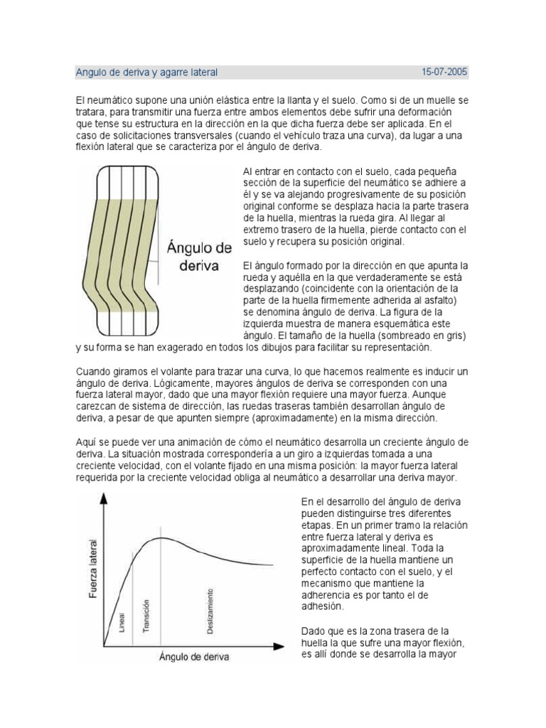 Angulo de Deriva y Agarre Lateral | PDF | Neumático | Eje