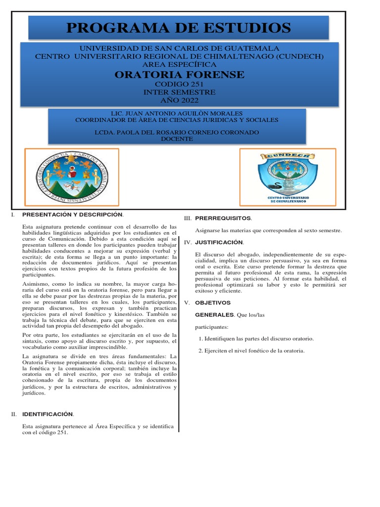 GUIA DE ORATORIA FORENSE 2022 | PDF | Evaluación | Hablar en público