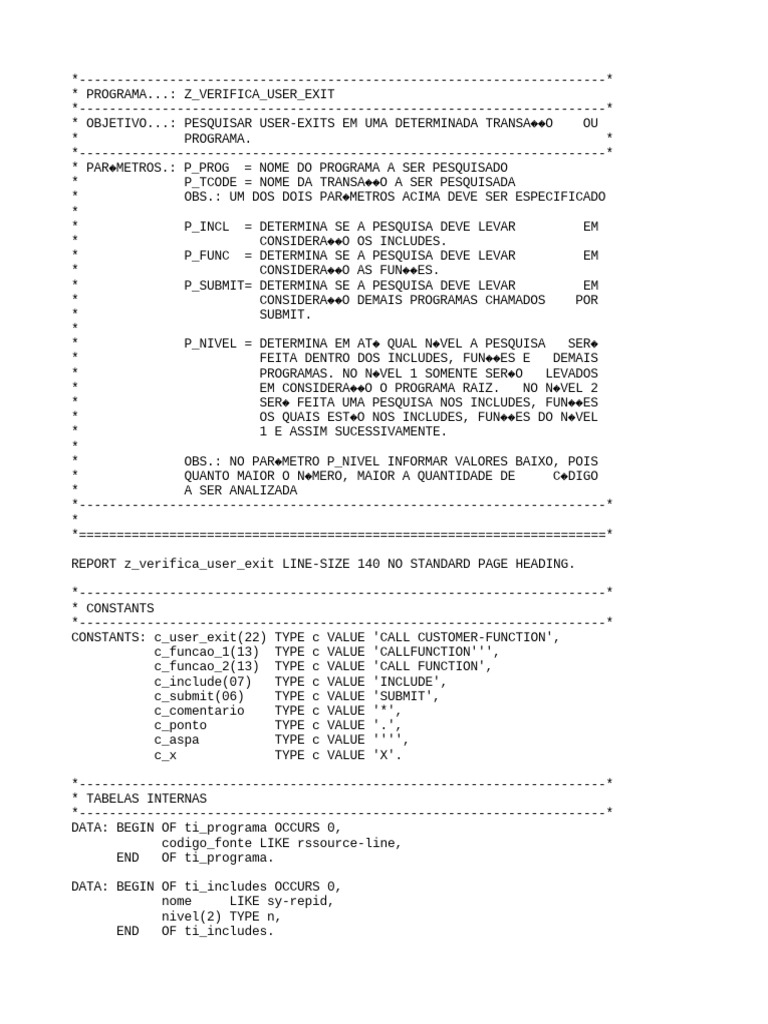Verificar User Exit | PDF