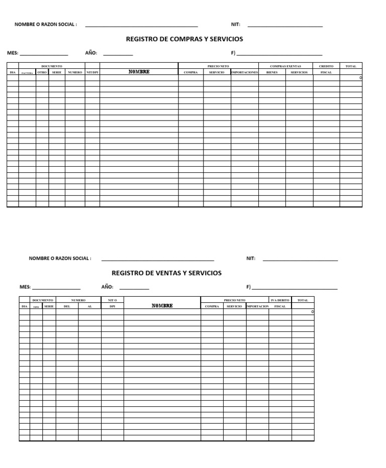 Formatos Compras y Ventas | PDF