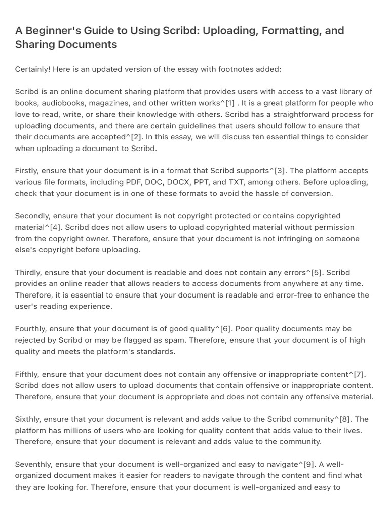 A Beginner's Guide To Using Scribd: Uploading, Formatting, and Sharing ...