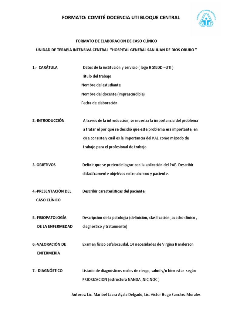 Formato de Elaboracion de Caso Clínico | PDF