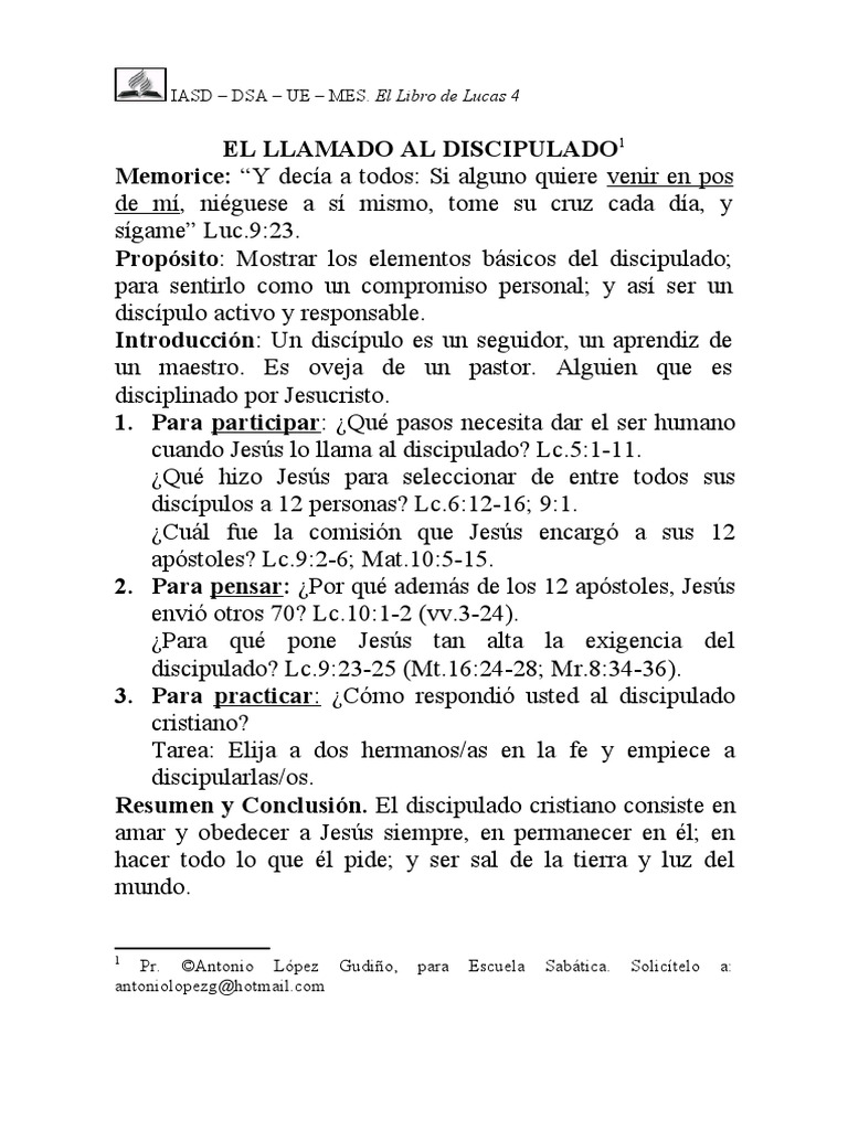 El Llamado Al Discipulado | PDF El Llamado Al Discipulado | PDF