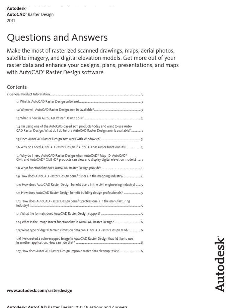 Autocad Raster Design 2011 | PDF | Auto Cad | Autodesk