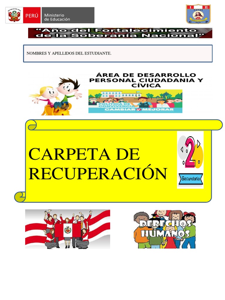 Carpeta de Recuperacion DPCC - 2do - Grado de Secundaria | PDF