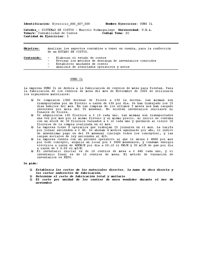 Ejercicio 006 007 008 UNIDAD II | PDF | Contabilidad | Estado de resultados