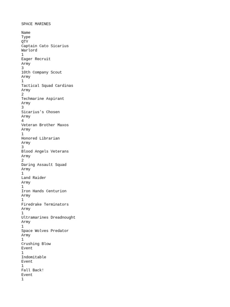 Deck Lists For Complete Set - Text | PDF