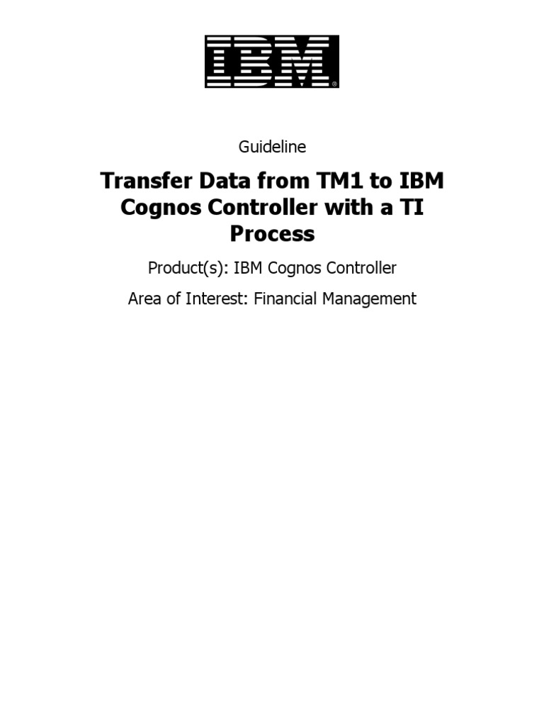 Transfer Data From Tm1 To Cognos Controller With Tm1 Process | PDF ...