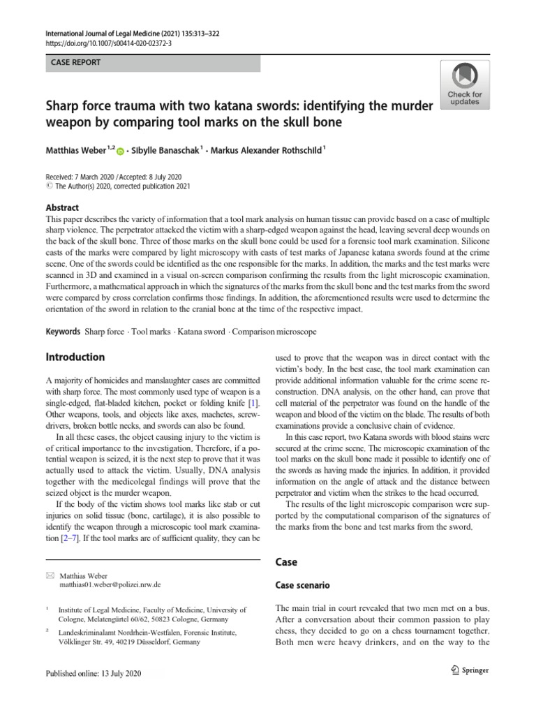 Sharp Force Trauma With Two Katana Swords: Identifying The Murder ...