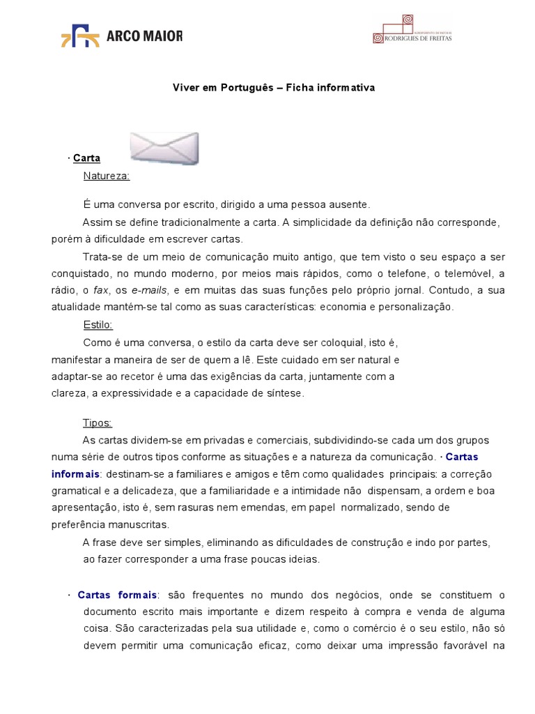 Postal, Carta Formal e Informal | PDF
