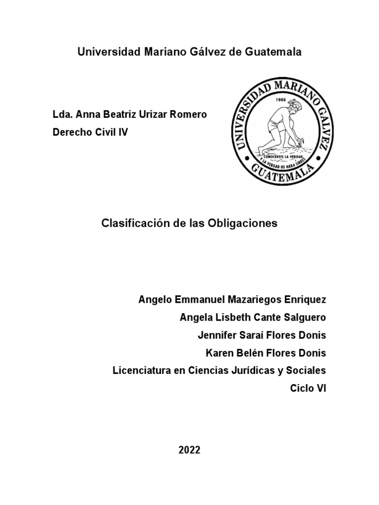 Clasificacion de Las Obligaciones | PDF | Pagos | Estatuto de limitaciones