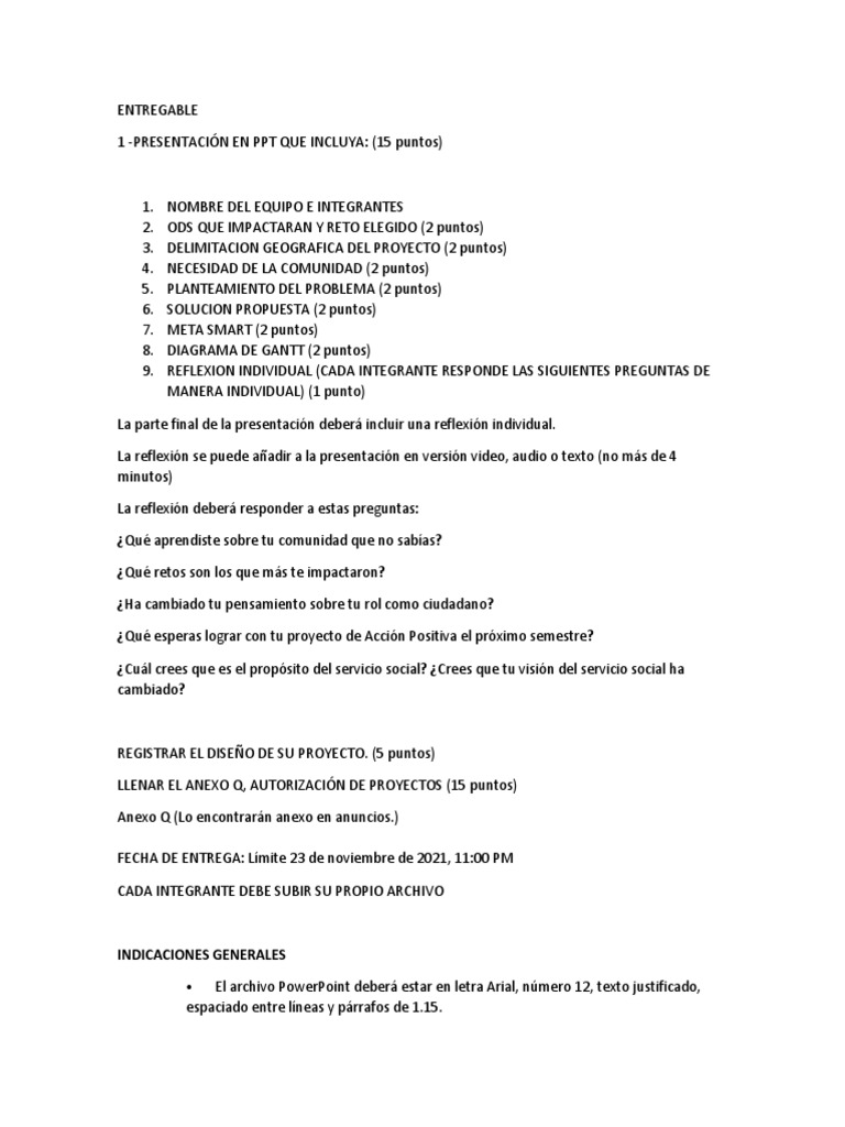 Indicaciones para La Evaluación Final | PDF