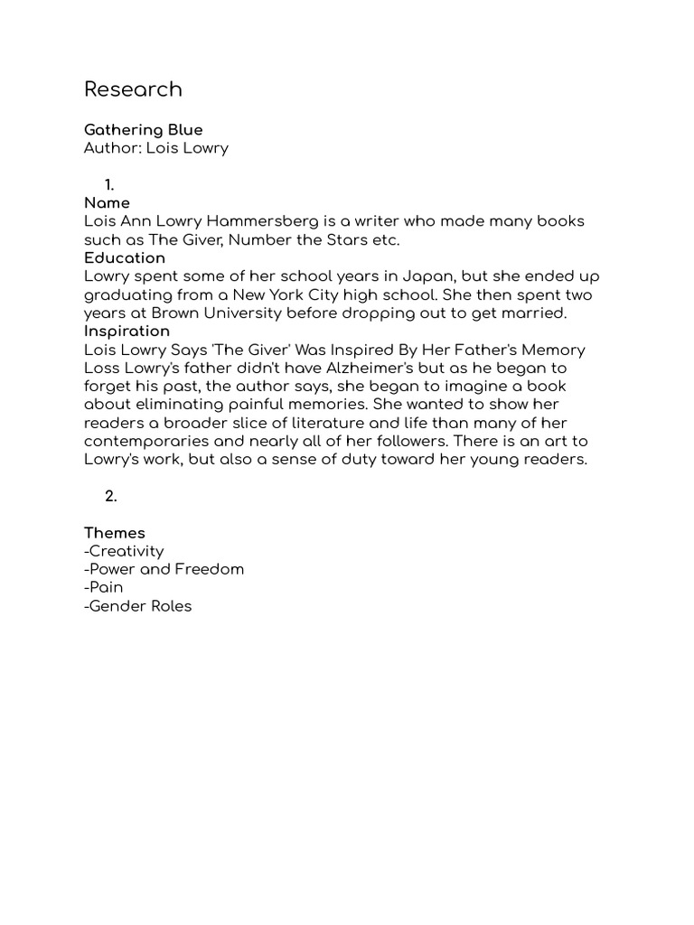 Gathering Blue | PDF