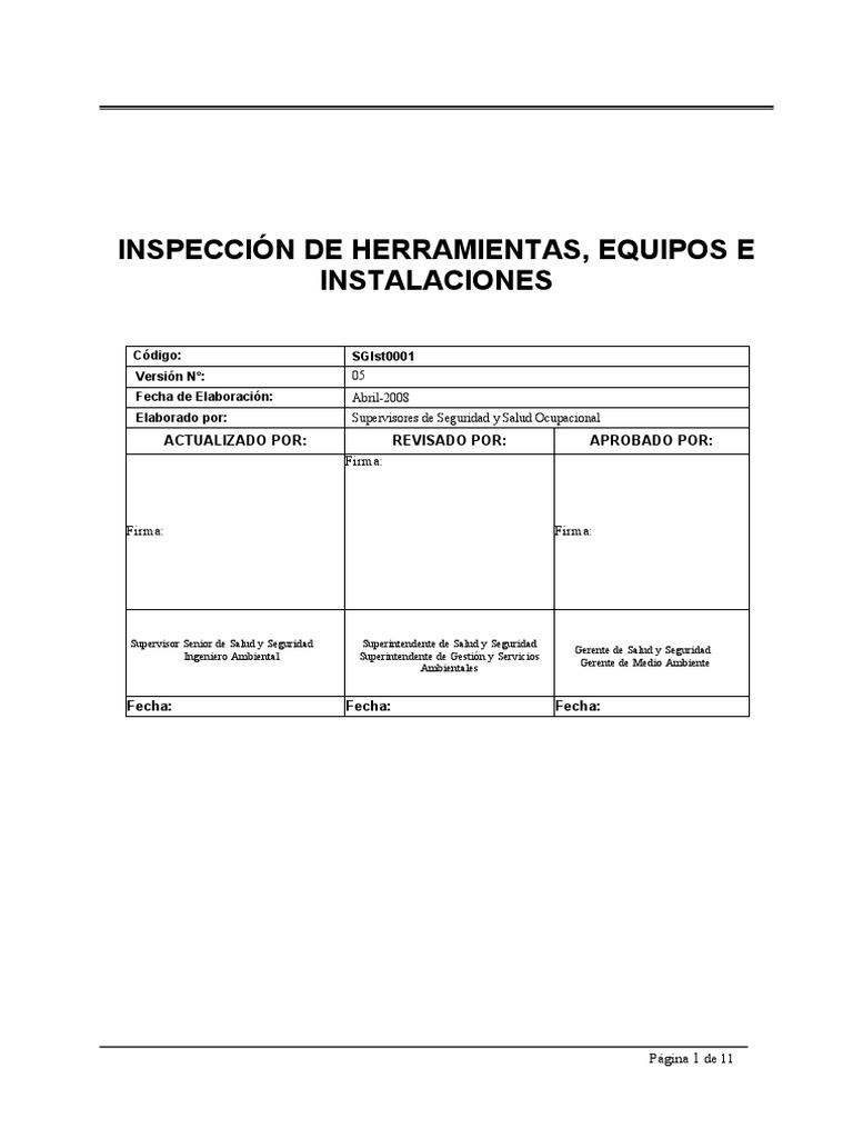Programa de Inspeccion y Mantenimiento | PDF | Ciencias fisicas ...