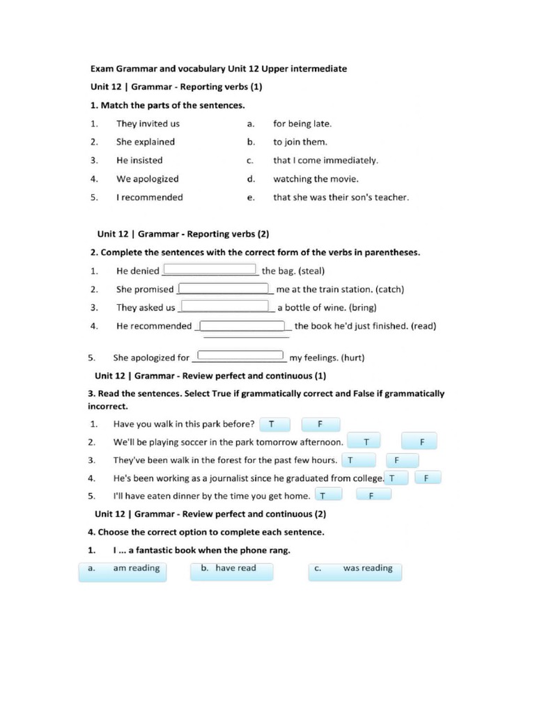First Test Unit 12 Pdf