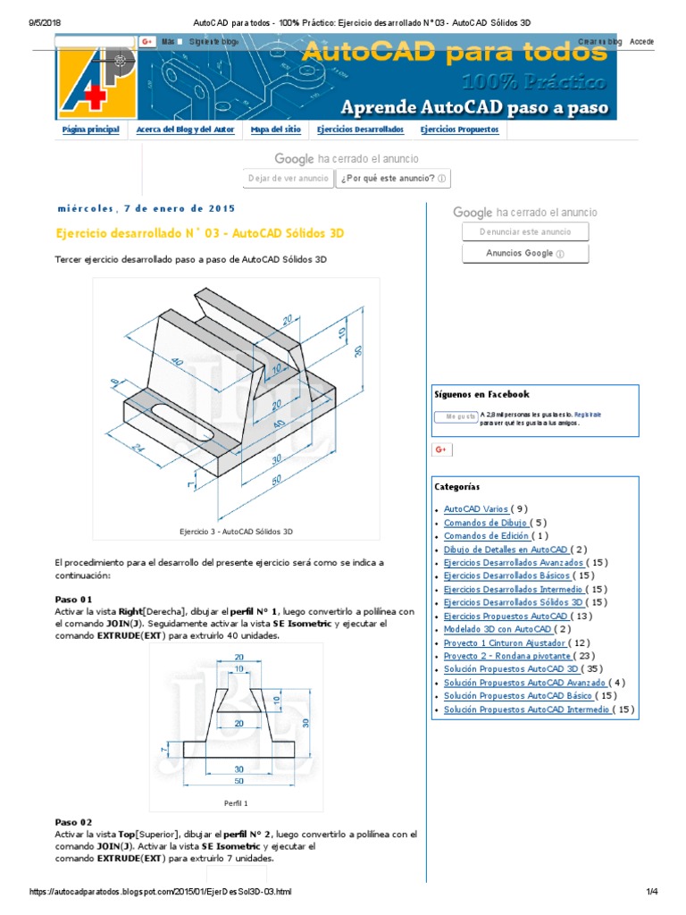 Ejercicio 3D | PDF | Cad automático | Software