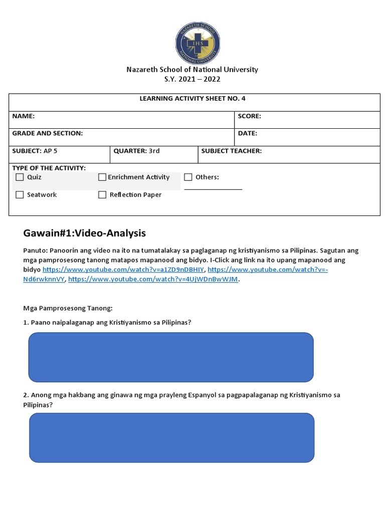 AP5 ACTIVITY 1 3rd Quarter | PDF