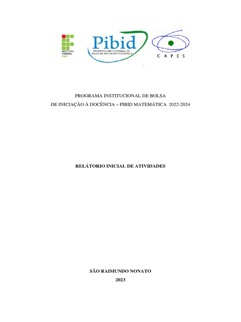 RELATÓRIO INICIAL Oficial | PDF | Carreira e Crescimento | Negócios