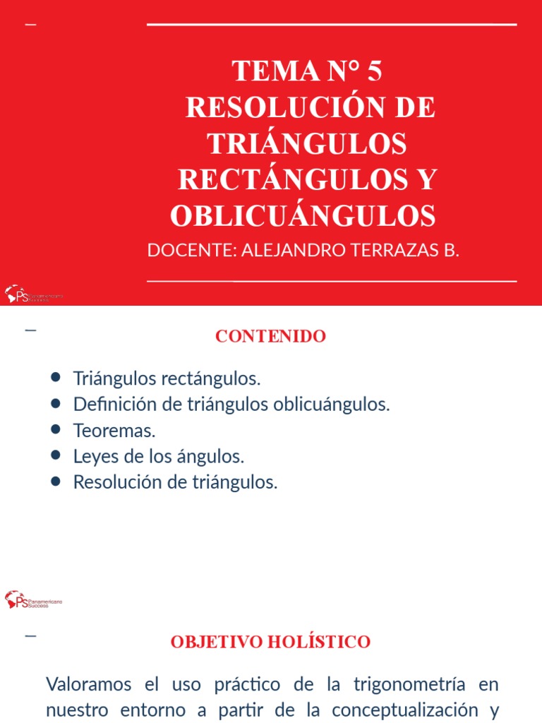 Tema #5 - Resolución de Triángulos Rectángulos y Oblicuángulos | PDF