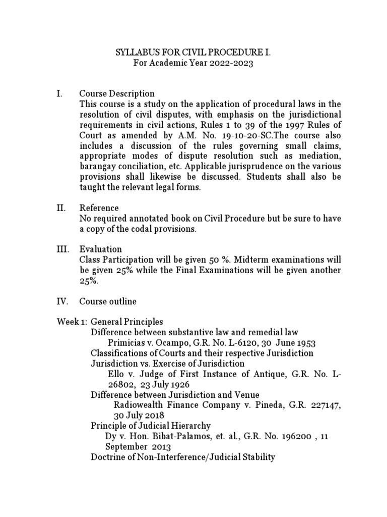 Civil Procedure 2ND Semester | PDF | Alternative Dispute Resolution ...