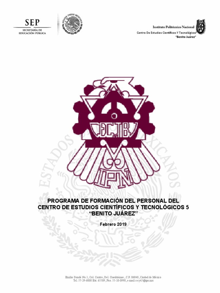 Programa de Formacion Cecyt 5 2019 | PDF | Ciudad de México | México