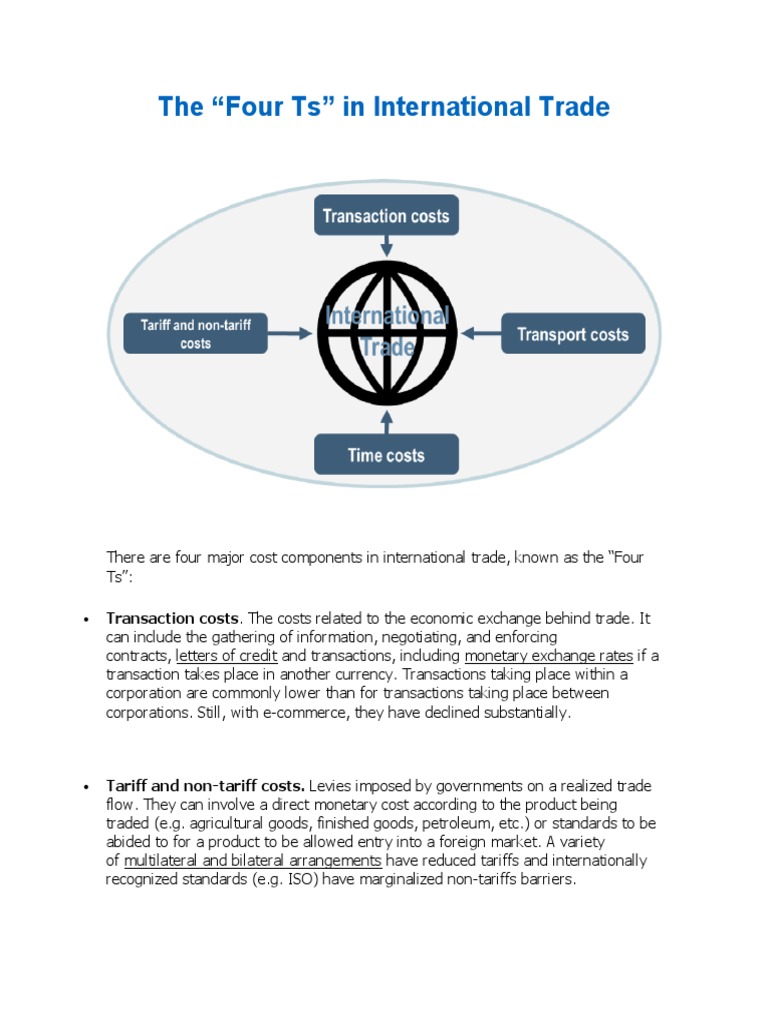 Four Ts of International Trade Costs | PDF | Trade | Non Tariff ...