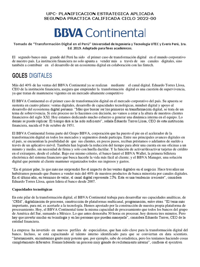 Caso Bbva PC2 202200 | PDF