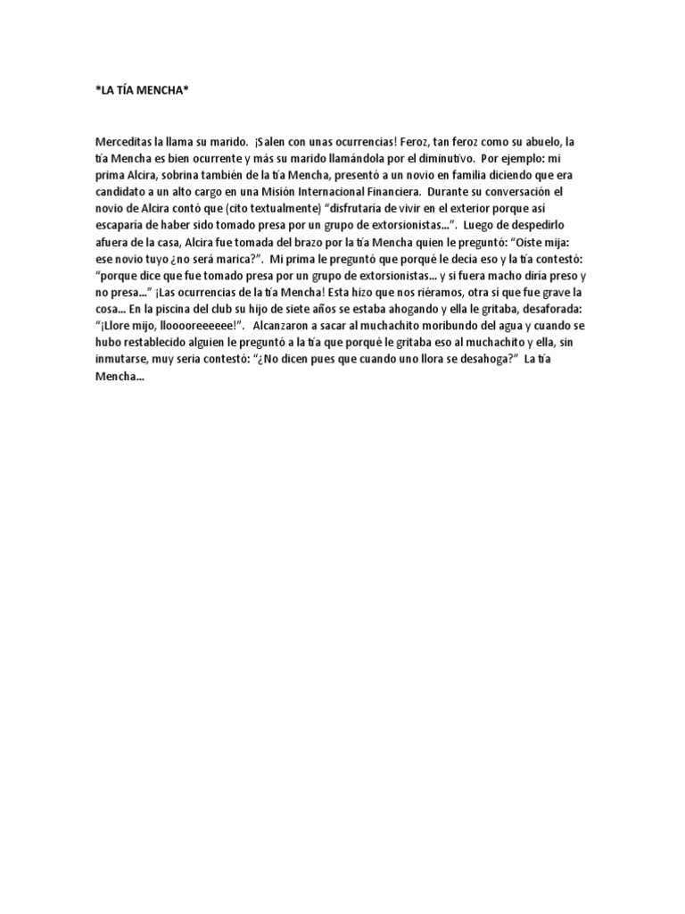 La Tía Mencha | PDF