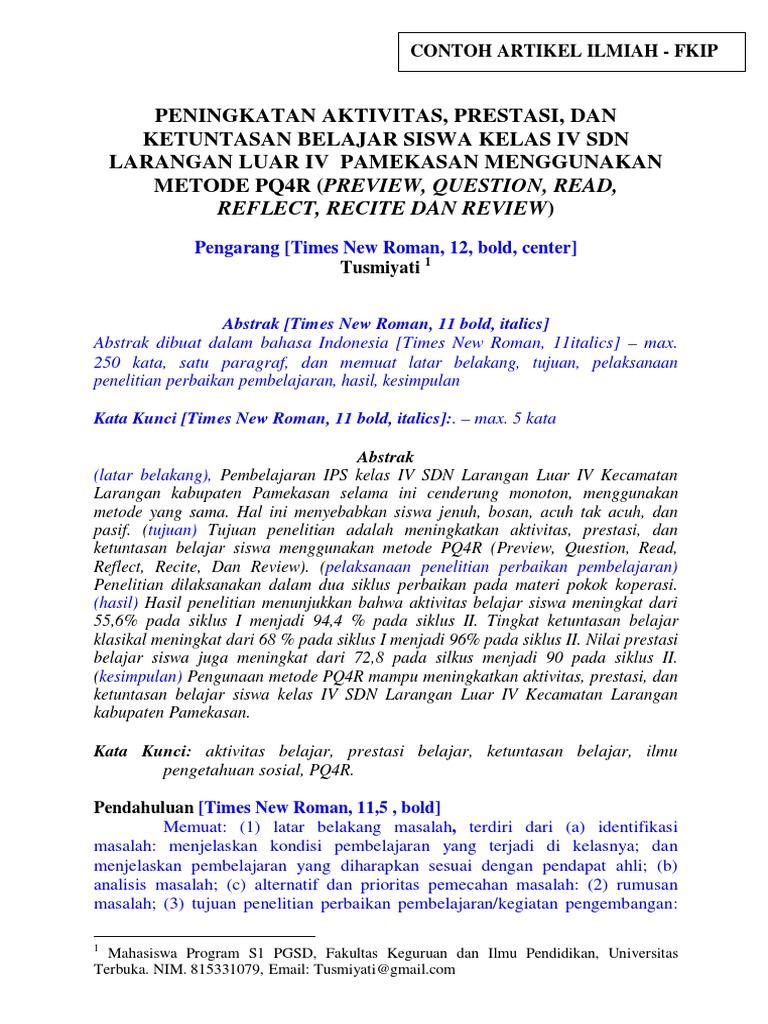 Contoh-Artikel-Ki-Fkip (1) - 230420 - 221424 | PDF
